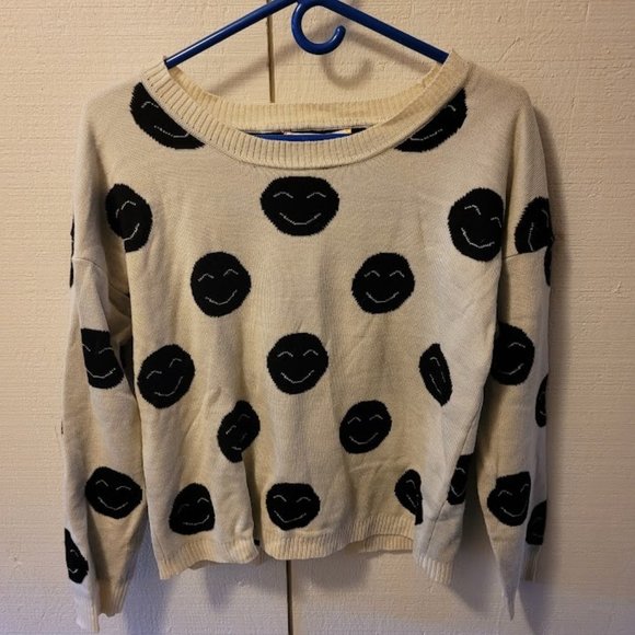 Love By Design | Sweaters | Smiley Face Open Backed Sweater | Poshmark
